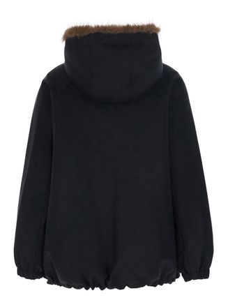 VALENTINI 1972 Womens Reversible Parka Black Cotton Coat