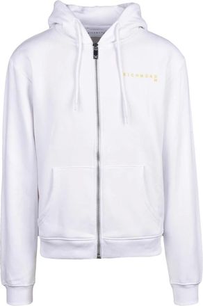 John Richmond Homme, Sweatshirts et sweats &agrave; capuche, Blanc, Taille: XL Felpa cappuccio