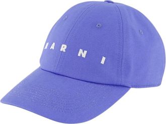 Marni Homme, Accessoires, Bleu, Taille: M Casquette de Baseball en Coton Bleu Lilas