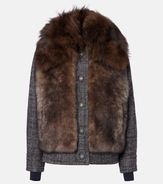 Moncler Skijacke Faite aus Schurwolle mit Shearling
