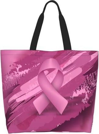 Generic Ruban Roses Violet Contre Le Cancer Du Sein Sac Fourre-Tout Imperm&eacute;able Tote Bag D&eacute;contract&eacute; Sac Cabas Pour Travail Gym Universit&eacute;