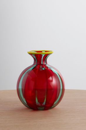 La DoubleJ Mini Ciccio Vase Aus Gestreiftem Muranoglas - Rot