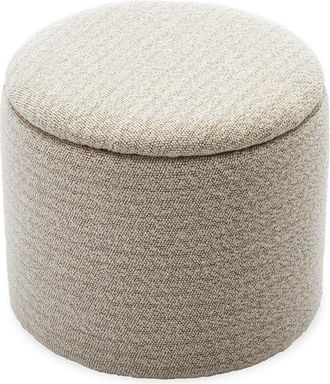 Sweeek Sweeek - Pouf blanc en tissu avec rangement pour coussins ou plaids