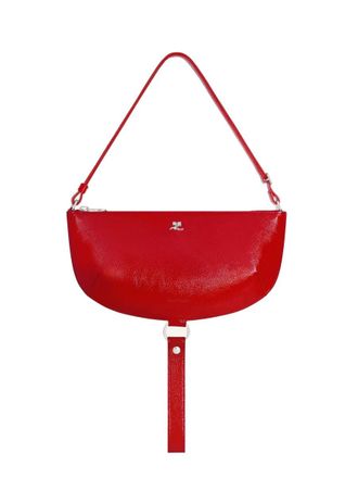 Courr&egrave;ges Womens Holy Eclipse Bag Red Cow Leather Handbags Hand