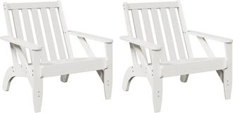 vidaXL Vidaxl - Adirondack-Gartenst&uuml;hle 2Stk. Wei&szlig; 75x77x77cm Massivholz Kiefer