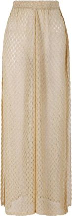Missoni Femme, Pantalons, Jaune, Taille: 36 FR Pantalon large en maille Raschel