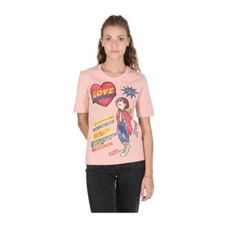 Love Moschino Femme, Tops, Rose, Taille: 42 FR T-shirt Graphique 3D M Rose Poudré