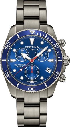 Certina DS Action Chrono, Quarz, Blau, Titan, 42mm Herrenuhr C048.417.44.041.00
