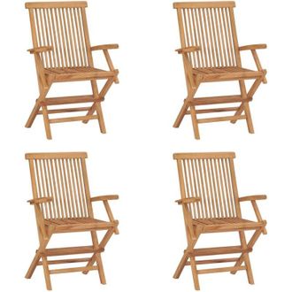 vidaXL Klappbare Gartenst&uuml;hle 4 Stk. Massivholz Teak - Vidaxl