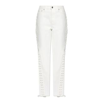 Rotate Rotate Birger Christensen, Femme, Jeans, Blanc, Taille: W28 Jeans Avec La&ccedil;age D&eacute;coratif