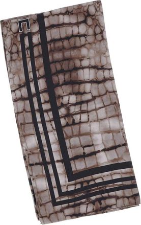 Elisabetta Franchi Femme, Accessoires, Brun, Taille: ONE Size Silk Twill Foulard Scarf