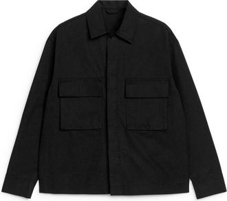 Arket Overshirt Aus Baumwollcanvas -Schwarz