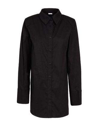 8 by YOOX COTTON BLEND SHOULDER PAD MINI SHIRT DRESS