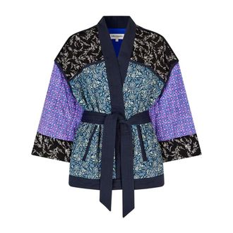 Lollys Laundry Femme, Blouses et Chemises, Multicolore, Taille: 36 FR Veste Style Kimono avec Ceinture