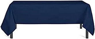 Soleil d'Ocre Alix Nappe Rectangle Anti-tâches, Polyester, Bleu Marine, 140x240 cm