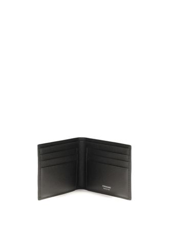 Ferragamo Mens Leather Wallet Black Calf Umbrellas