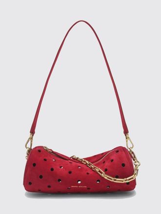 Manu Atelier Sac d&eacute;paule Cylinder en daim &agrave; pois avec anse en cha&icirc;ne