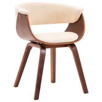 vidaXL Sedia Da Pranzo In Legno Piegato E Similpelle Crema - Vidaxl