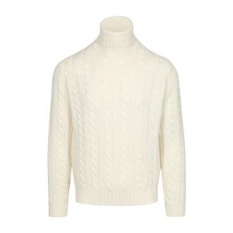 FILIPPO DE LAURENTIIS Braided Zip Turtleneck - - Knitwear - Herren - Beige - 2XL