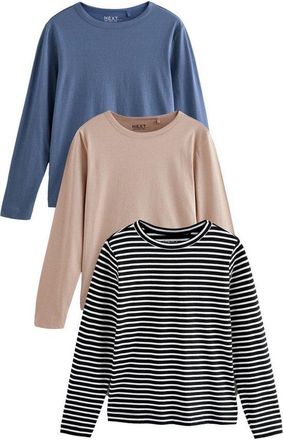 Next Langarmshirt 3er-Pack Langarmshirts aus 100 % Baumwolle (3-tlg)