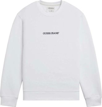Guess Homme, Sweatshirts et sweats &agrave; capuche, Blanc, Taille: M Slim Logo Crewneck SweaT-shirt