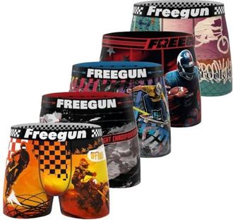 Freegun Boxer Homme Xtrem Sport, Caleçon Homme Stretch, Confortable et Ultra-Doux (Lot de 5), Orange Taille XXL