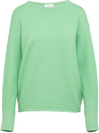 s.Oliver Strickpullover Casual (1-tlg) Fledermaus&auml;rmel, U-Boot-Ausschnitt, Struktur-Strick