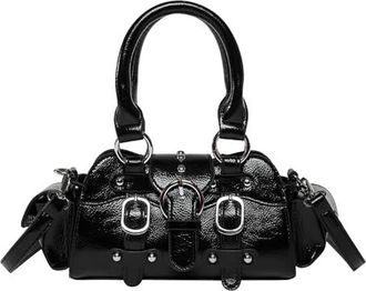 Generic Kexpery Sac &agrave; Main Femme en PU Cuir Clous avec Zip Sac Bandouli&egrave;re R&eacute;glable pour Quotidien et Travail