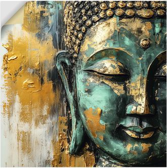 Artland ARTland Wanddeko Wandtattoo selbstklebende Vinylfolie 70x70 cm Buddhismus Buddha Meditation Zen aesthetic room decor U5XX