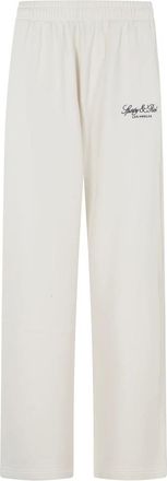 Sporty & Rich Femme, Pantalons, Blanc, Taille: 40 FR Vendome LA Embroidered Wide Sweatpant
