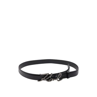 Karl Lagerfeld Femme, Accessoires, Noir, Taille: 95 CM K/Signature 25 mm Belt
