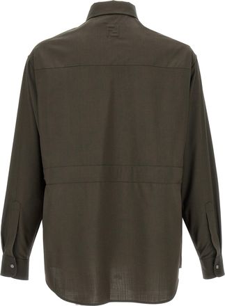 Fendi Wool with Chest Pockets Shirt - Olive