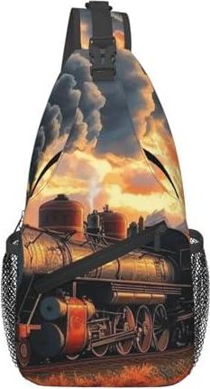 Generic Sac &agrave; bandouli&egrave;re vintage en forme de train de for&ecirc;t pour homme