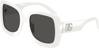 Dolce & Gabbana Femme, Accessoires, Blanc, Taille: 55 MM Lunettes de soleil Dg4513