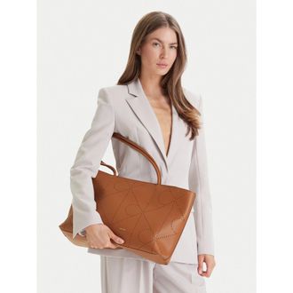 Calvin Klein Handtasche Calvin Klein Emblem Aop Perfor Lthr Tote LV04F3359G Braun