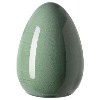 Fink gro&szlig;es Deko-Osterei 13 cm aus Krakelee-Keramik gr&uuml;n stehendes Dekoei
