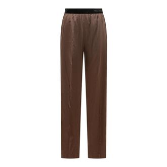 Tom Ford Stretch Seidensatin PJ Hose - - Trousers - Damen - Braun - M