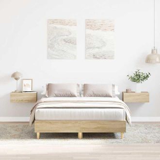 vidaXL Cadre de lit sans matelas ch&ecirc;ne sonoma 140x190 cm Vidaxl