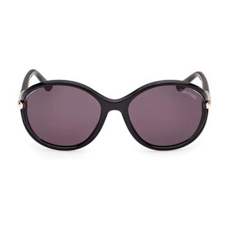 Tom Ford unisex, Accessoires, Noir, Taille: 59 MM Lunettes de soleil rondes Melody avec verres gris
