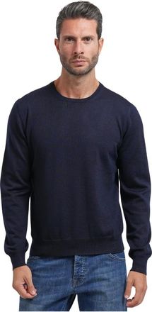 Gran Sasso Pull &agrave; col rond en laine m&eacute;rinos - Homme - Pulls - Bleu - Taille: 2XL