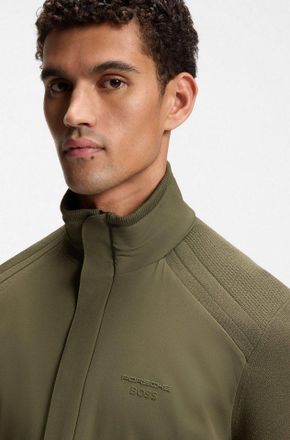 HUGO BOSS Hybridjacke Porsche Spirit 70 Capsule Collection Premium Herrenmode Limited Seidenmix Tech Strickqualit&auml;t Tech Knitwear