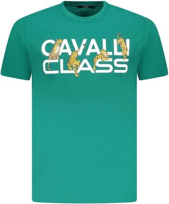 Cavalli Gr&uuml;nes T-Shirt mit Grafikprint - - Tops - Herren - Gr&uuml;n - M