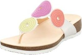 Think Damen JULIA chromfrei gegerbte nachhaltige Pantolette, BIANCO/KOMBI 1030