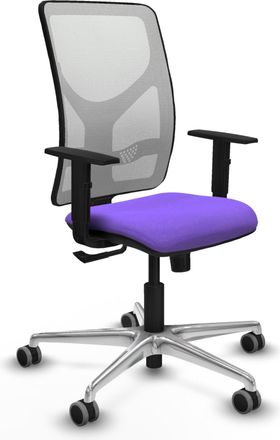 Piqueras y Crespo Schreibtischstuhl mit hoher R&uuml;ckenlehne, mit 1D-Armlehnen, h&ouml;henverstellbare Lendenwirbelst&uuml;tze, ausgestattet mit 3 Positionen und Schneideschaum, Wei