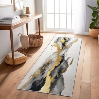 Generic Tapis Couloir Lavable en Machine 60x210 cm Passage Cuisine Chambre Adulte Tapis Couloir Long Peinture &agrave; lencre Luxe Discret Poil Ras Doux Descente de 