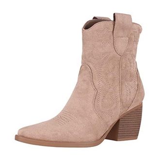 Elara Bottes Femme Bottines de Cowboy Chunkyrayan ALT-DE326S Khaki Suede-37