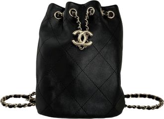 Chanel Businesstaschen & Reisegep&auml;ck - Chanel CC Backpack Lambskin rare full set 2023 / u - Gr. unisize - in Schwarz - f&uuml;r Damen
