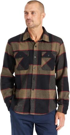 Brixton Herren Bowery Hemd mit Button-Down-Kragen, Heather Grey/Charcoal, Mittel