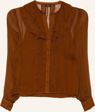 Riani Riani Bluse Mit Spitze Und Volants braun