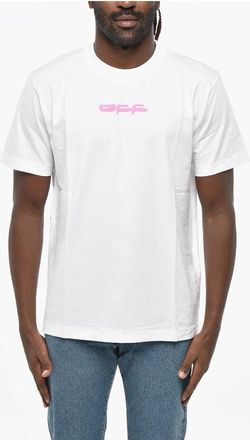 Off-white T-Shirt Girocollo DRAGON BEE con Stampa Floccata size S